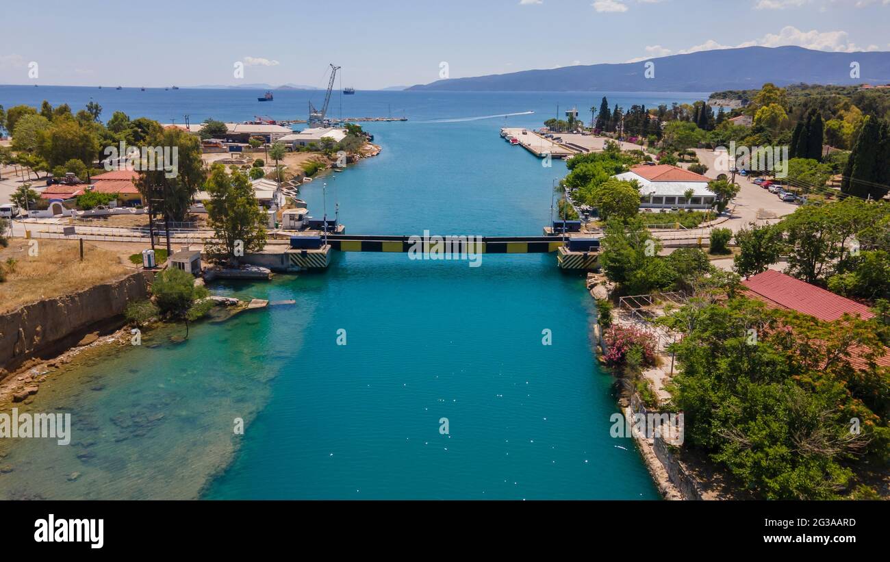 Aerial ship corinth canal hi-res stock photography and images - Alamy