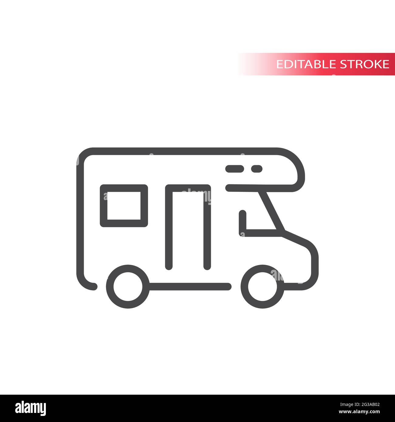 Camper thin line vector icon. Travel symbol, editable stroke Stock ...