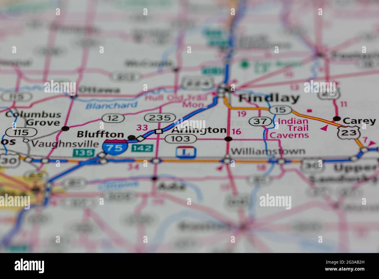 Arlington Ohio USA shown on a Geography map or Road map Stock Photo - Alamy