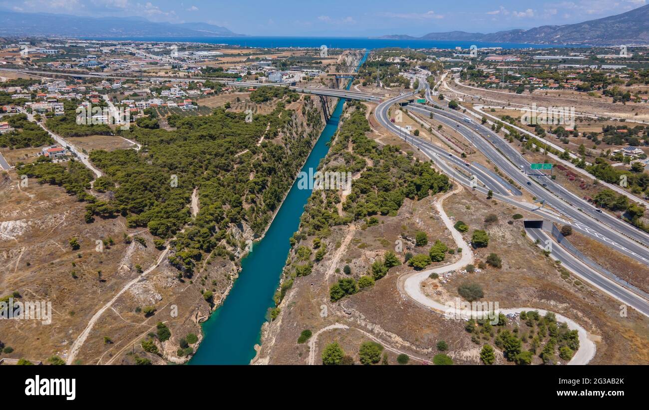 Aerial ship corinth canal hi-res stock photography and images - Alamy