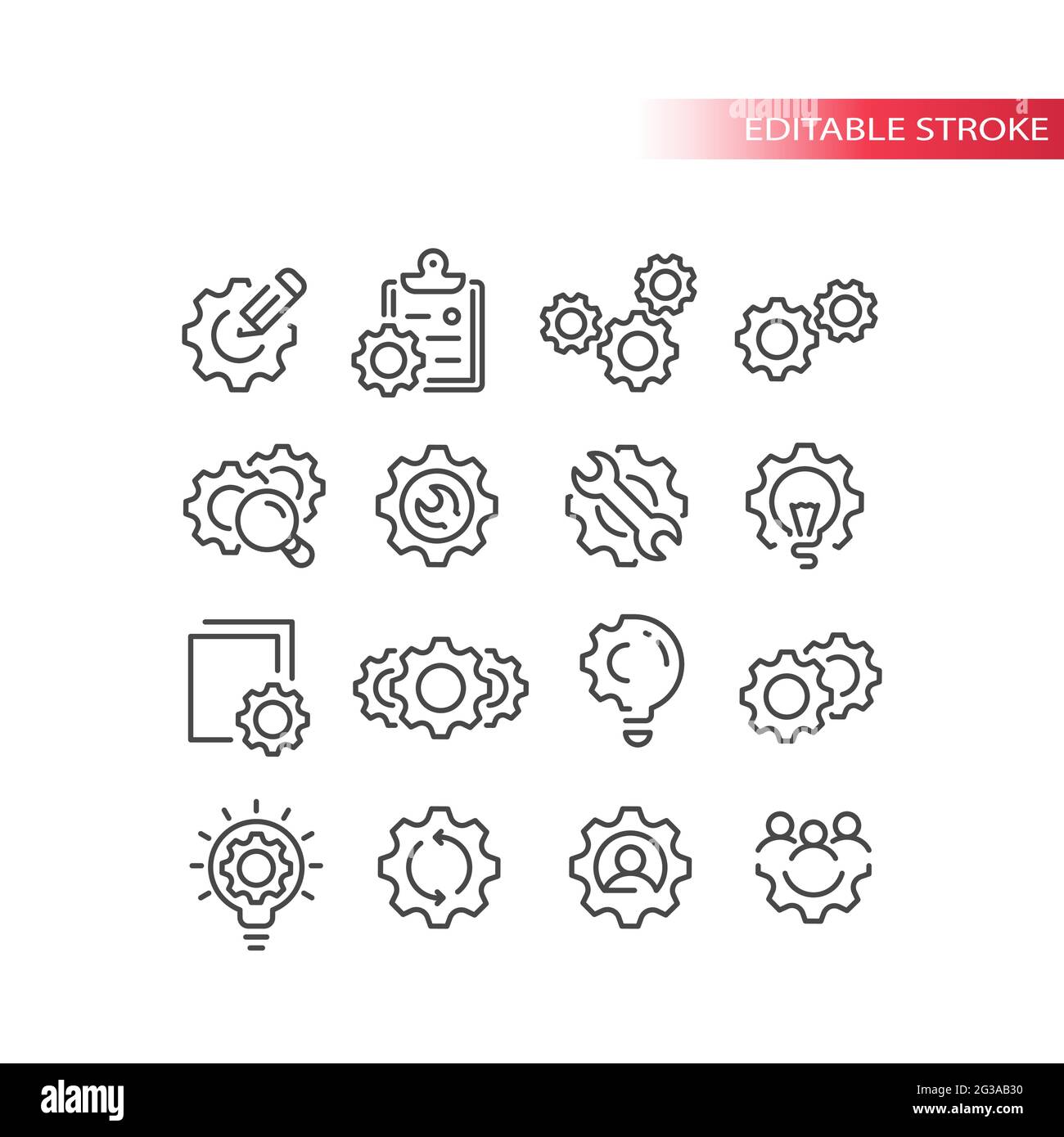 Lightbulb gear wheel icon Cut Out Stock Images & Pictures - Alamy