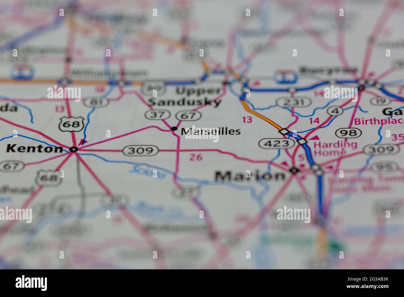 Marseilles on a map hi-res stock photography and images - Alamy