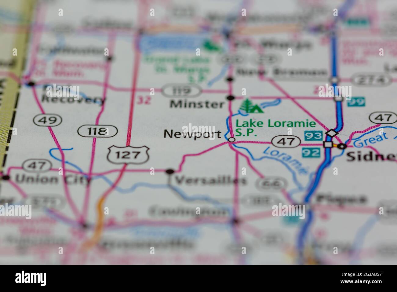 Newport Ohio USA shown on a Geography map or Road map Stock Photo - Alamy