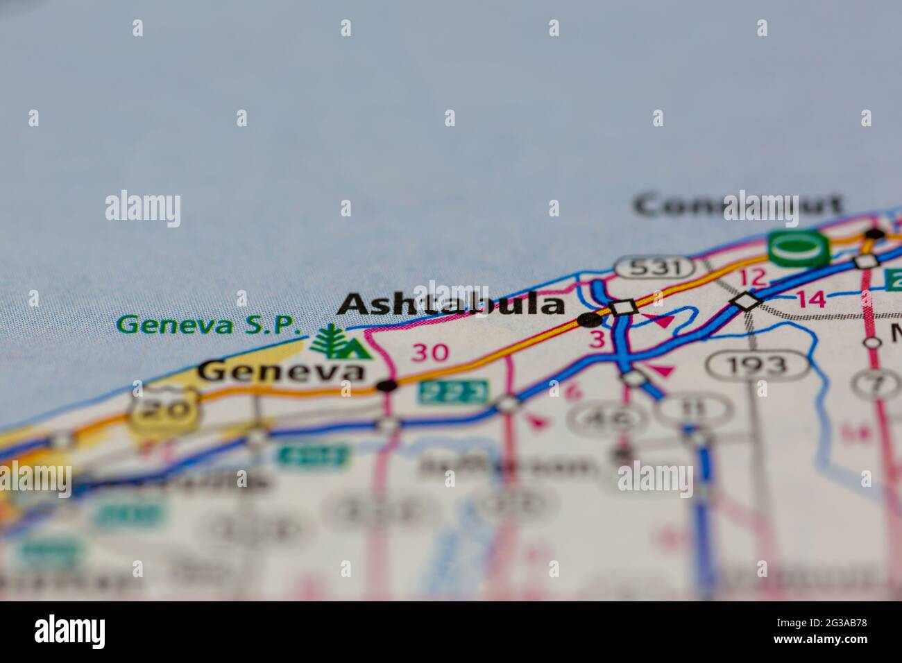 Ashtabula on a map hi-res stock photography and images - Alamy
