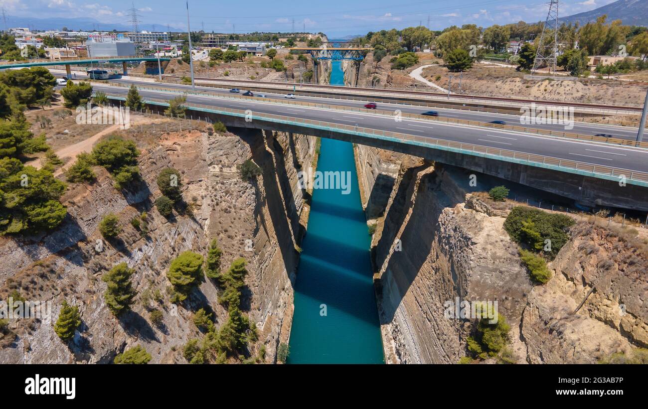 Isthmus of corinth aerial hi-res stock photography and images - Alamy