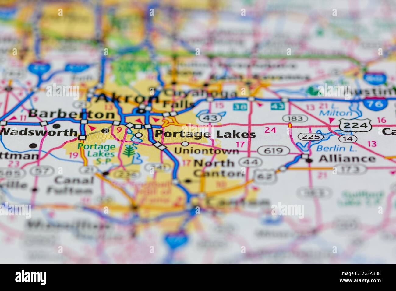 Map of portage lakes hi-res stock photography and images - Alamy