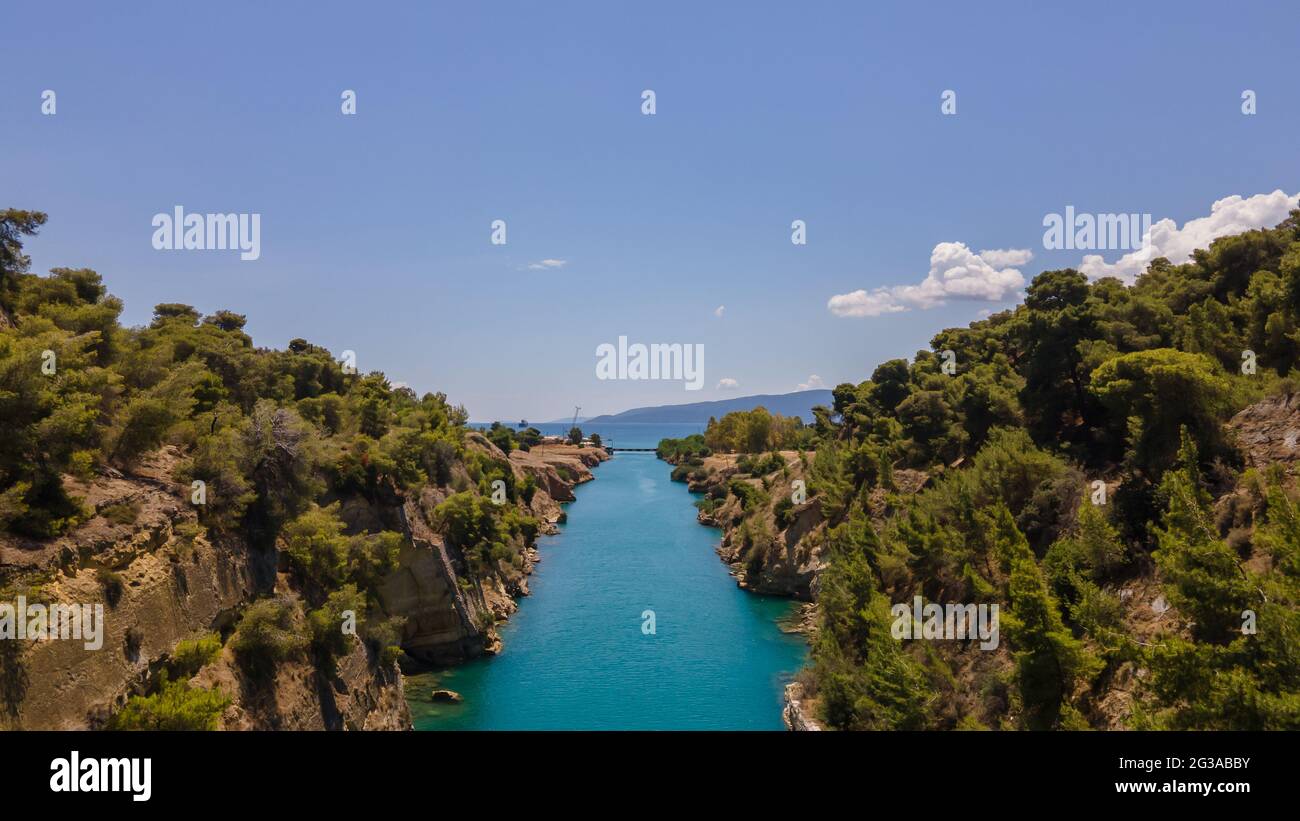 Aerial ship corinth canal hi-res stock photography and images - Alamy