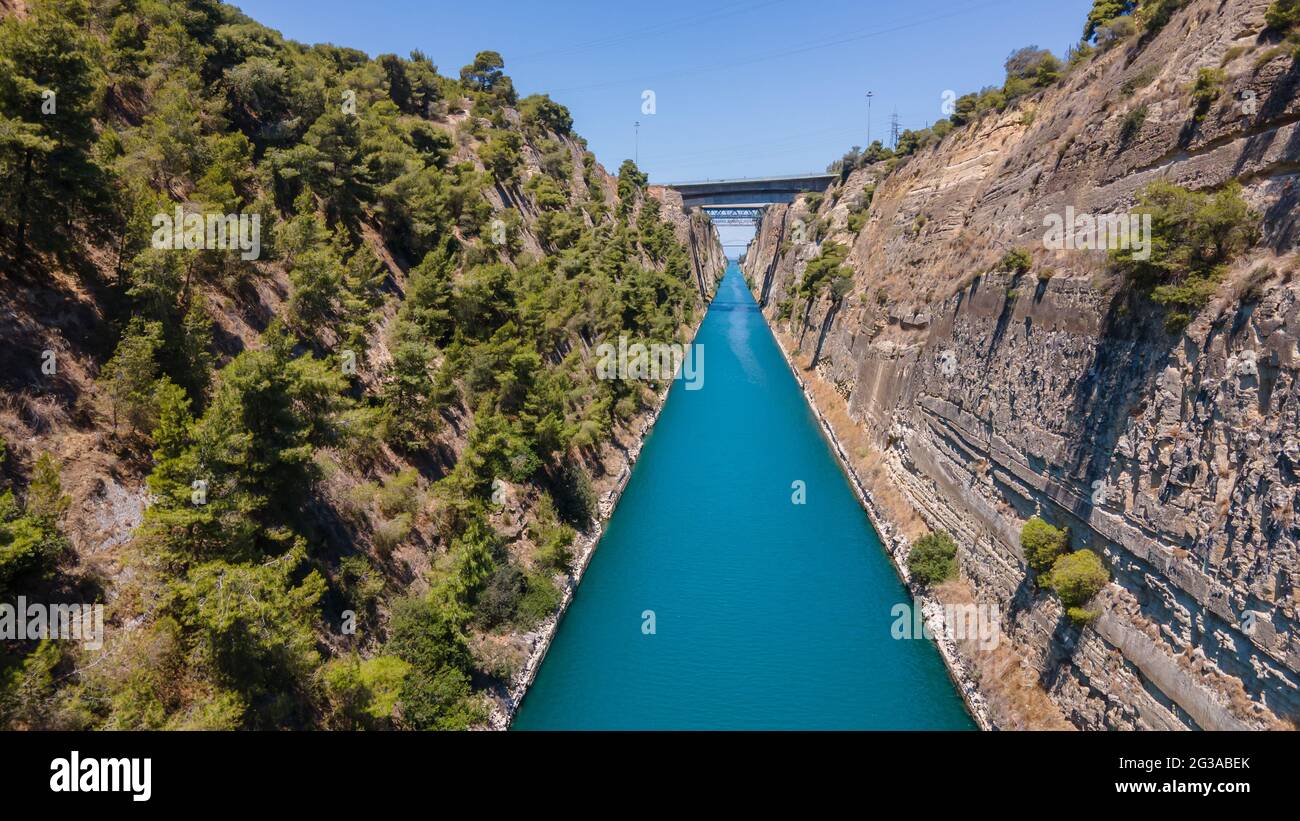 Aerial ship corinth canal hi-res stock photography and images - Alamy