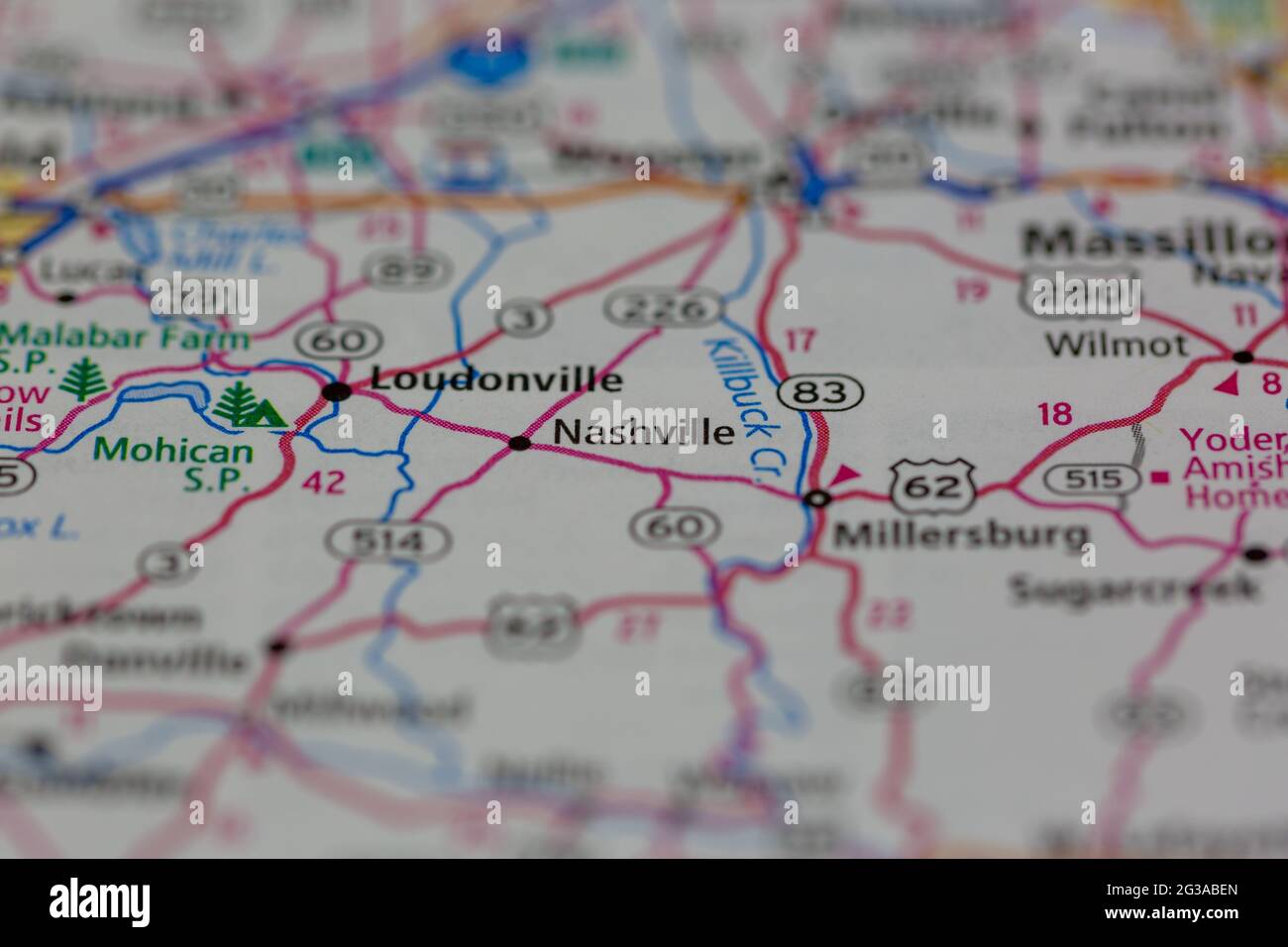 Map of nashville ohio hi-res stock photography and images - Alamy