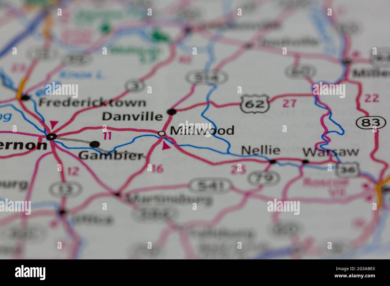 Millwood Ohio USA shown on a Geography map or Road map Stock Photo - Alamy