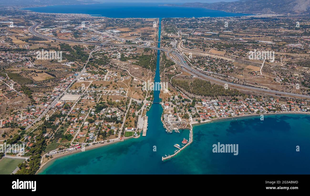 Aerial ship corinth canal hi-res stock photography and images - Alamy