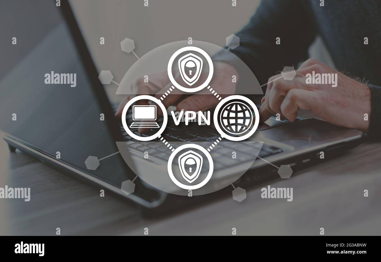 Vpn concept illustrated by a picture on background Stock Photo - Alamy