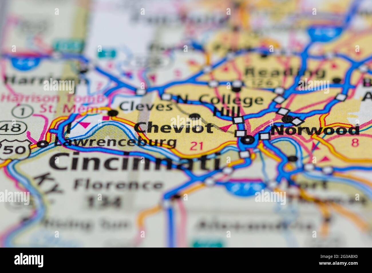 Chevoit on a map hi-res stock photography and images - Alamy