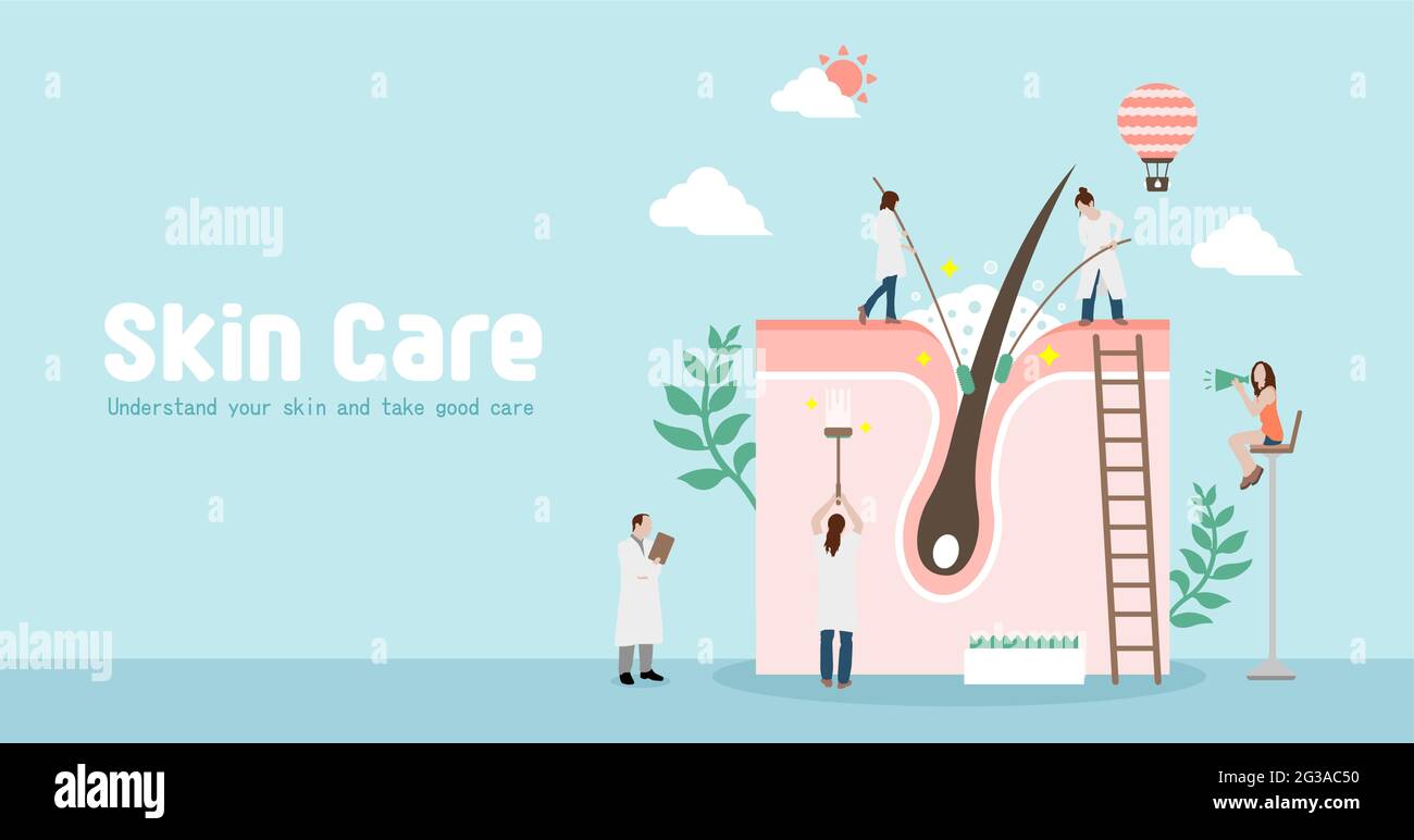 Skin care concept vector banner illustration Stock Vector Image & Art ...