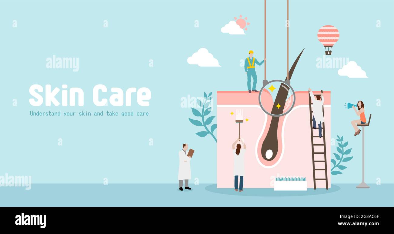 Skin care concept vector banner illustration Stock Vector Image & Art ...