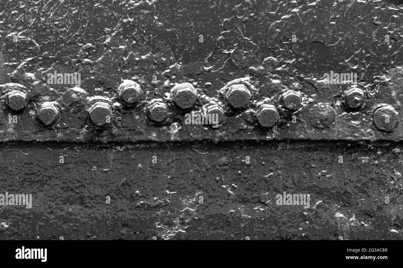 Rivet background on the old painted ship's side Stock Photo - Alamy