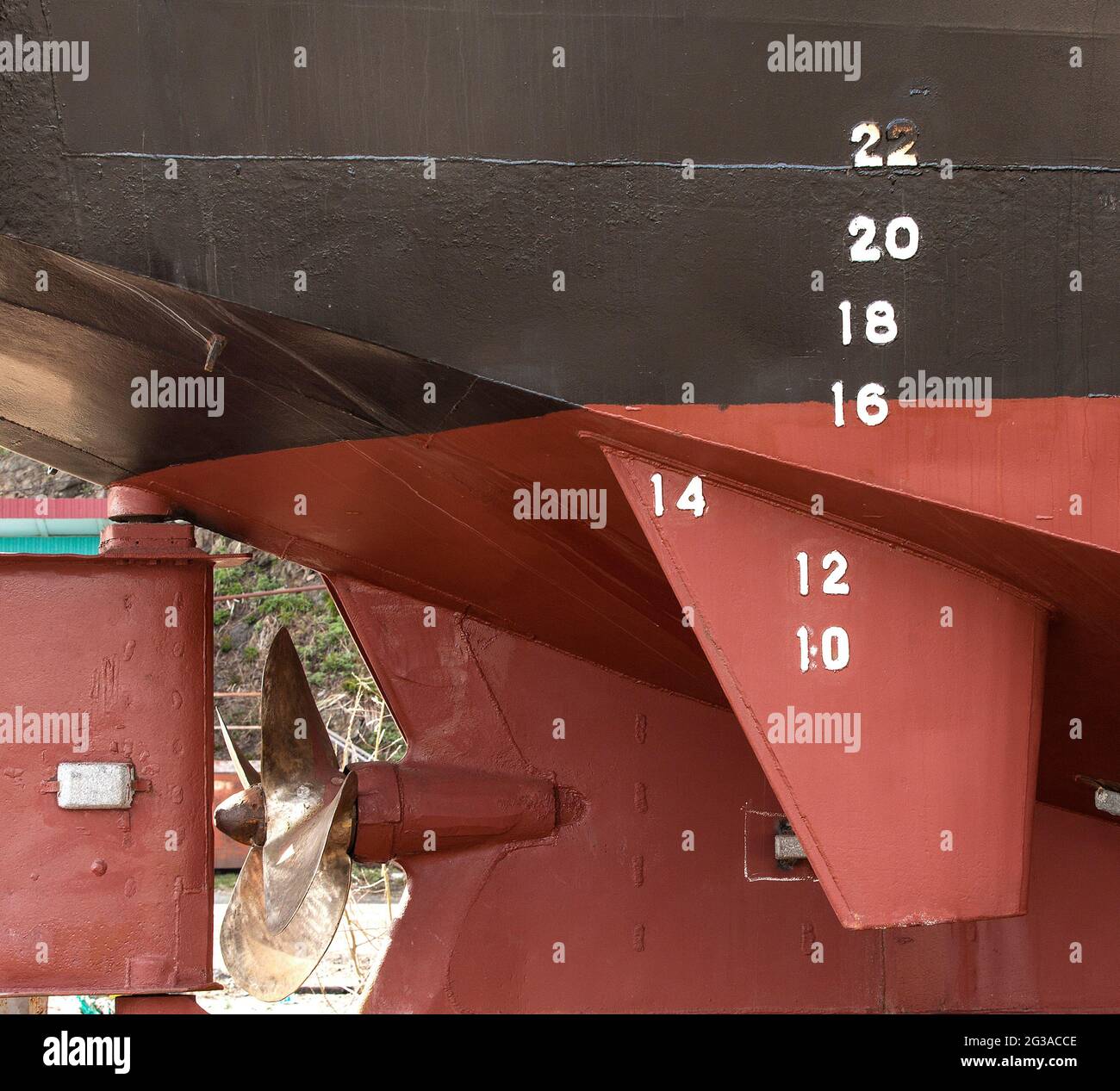 screw vessel for woods slipway at a shipyard in Kamchatka Stock Photo ...