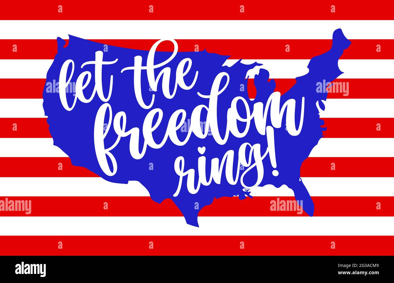 Let the freedom ring - USA flag in United States map shape ...