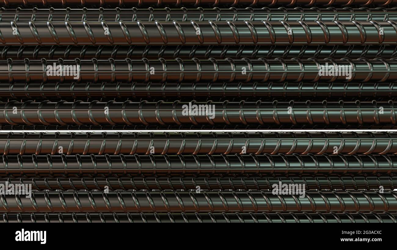 steel rebar background, isolated cg industrial 3D illustration Stock ...