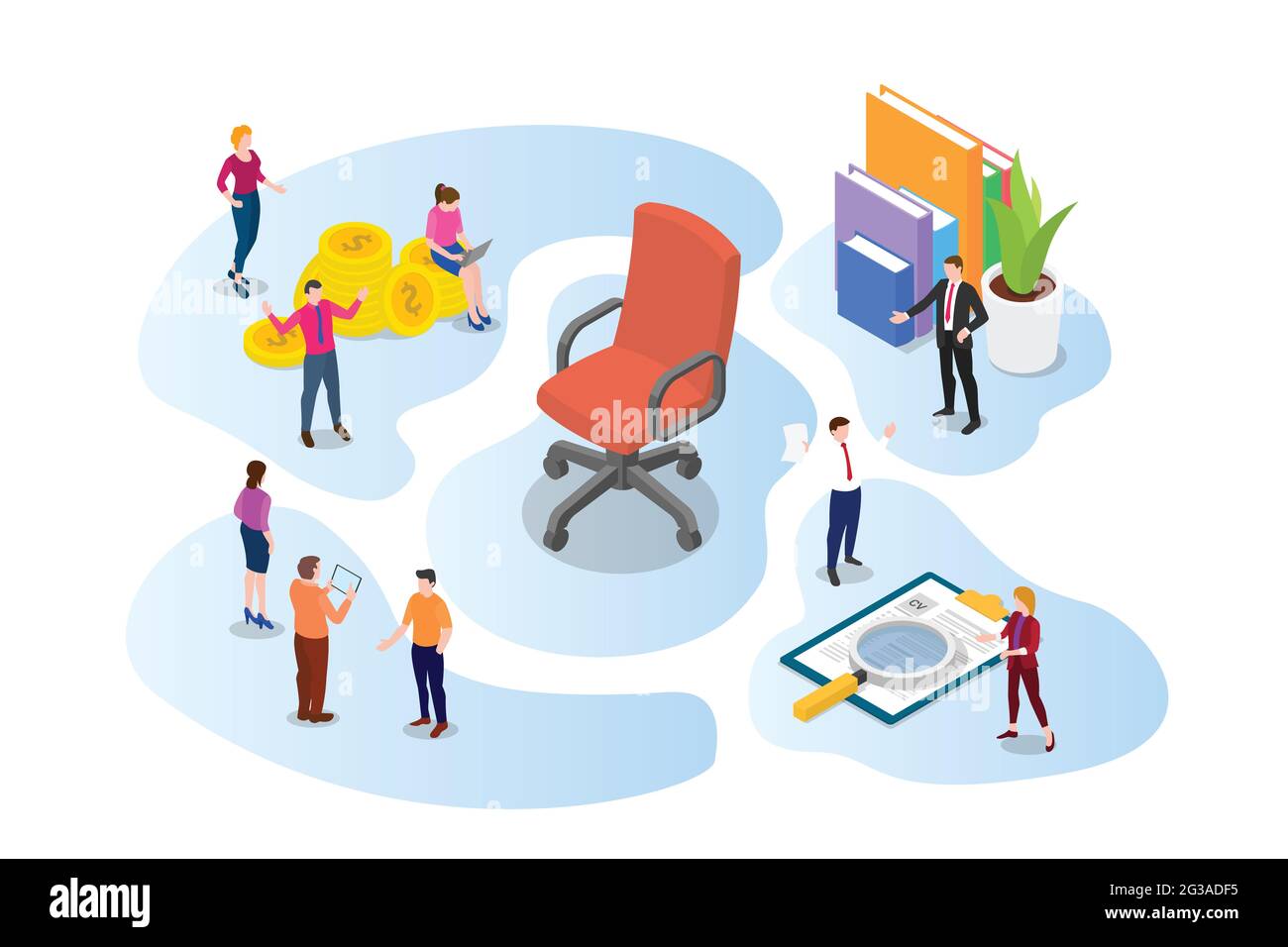 hr human resources recruitment management concept with modern flat ...