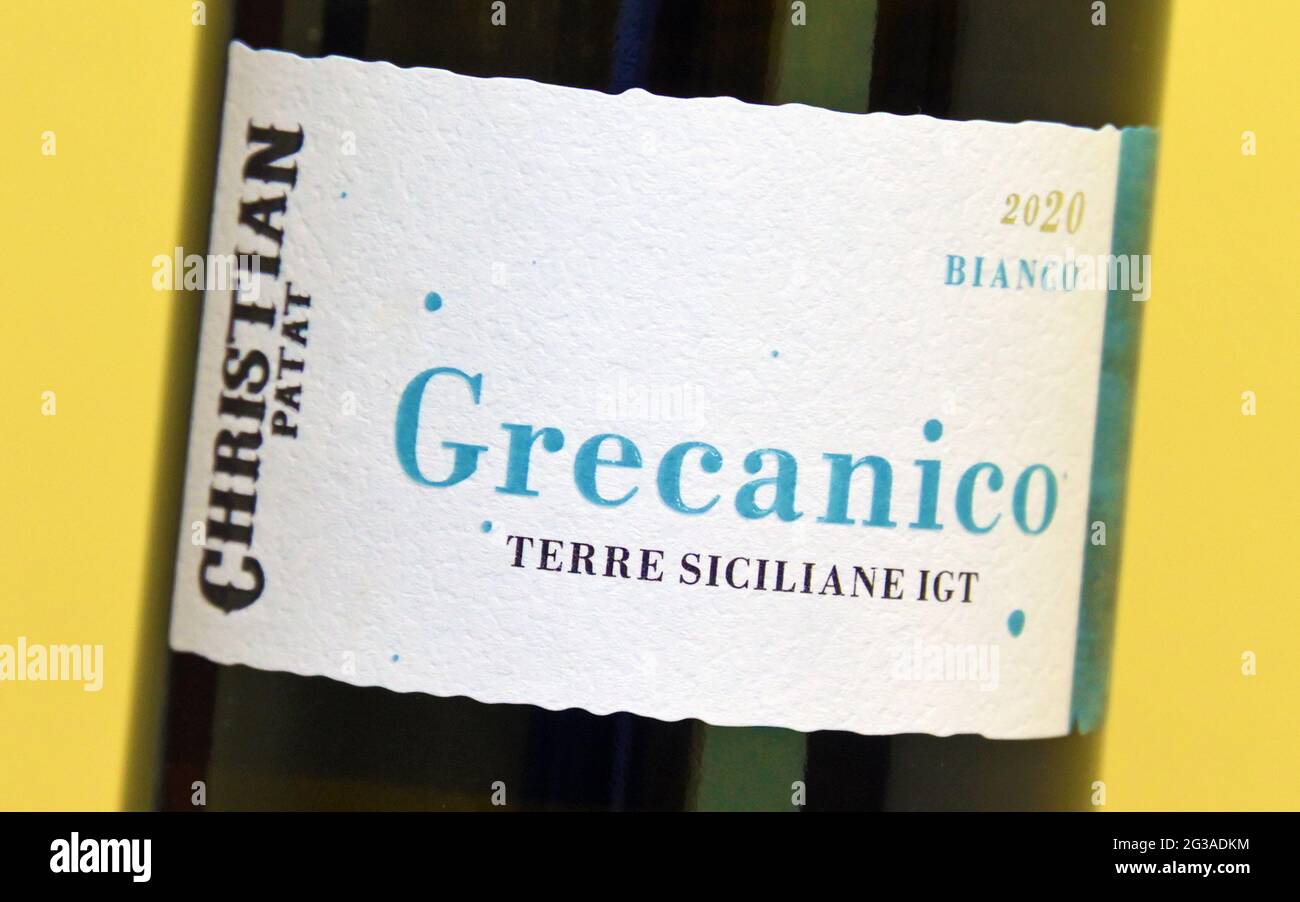 Wine label. Christian Patat. Grecanico. Bianco. 2020. Terre Siciliane ...