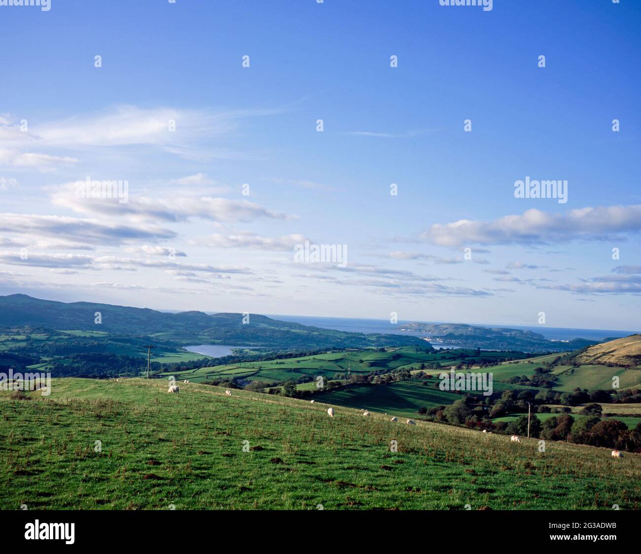 The Conwy Valley and River Conwy with the Great Orme at Llandudno in ...