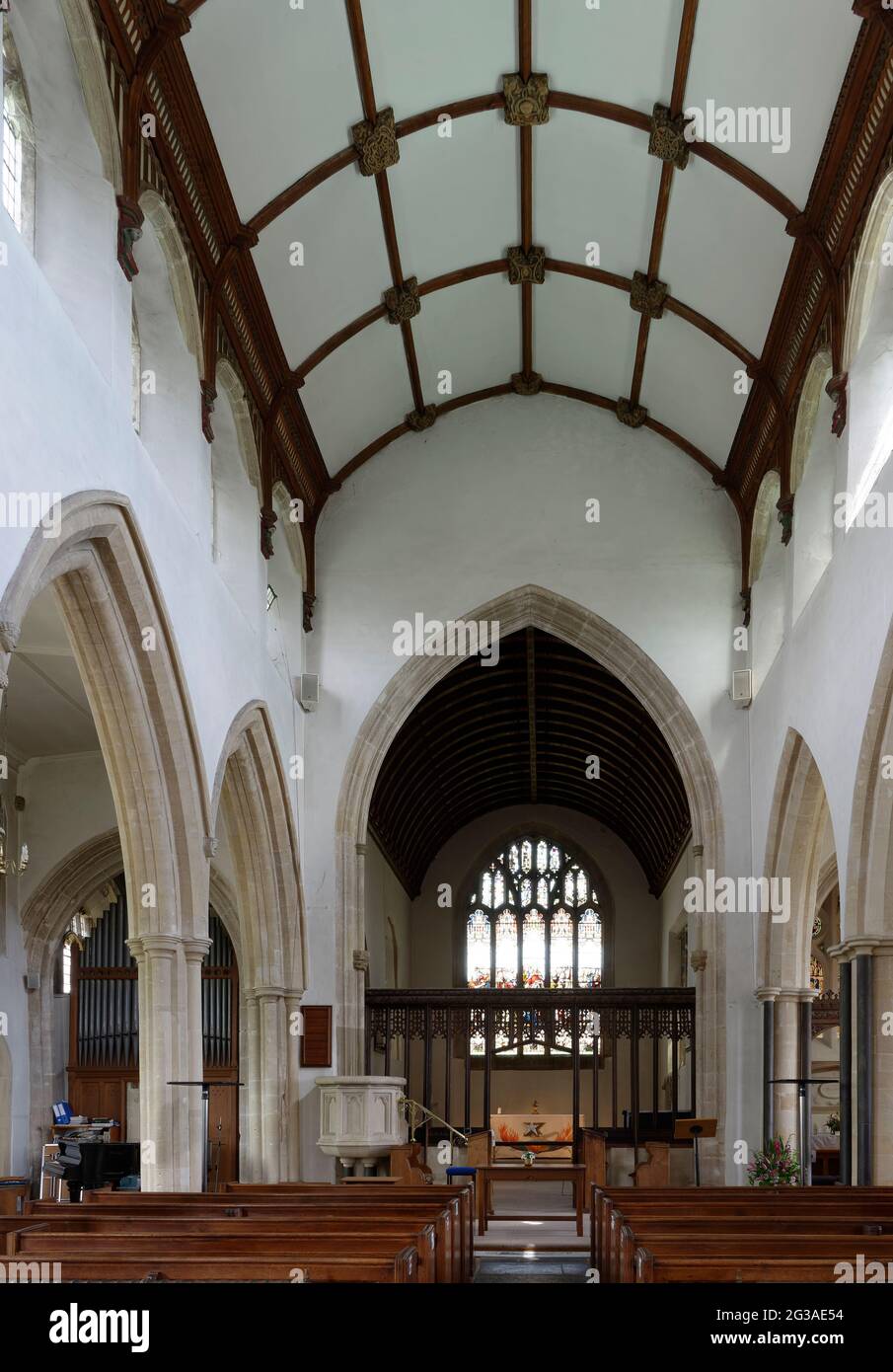 Interior of St Andrew's Church, Congresbury Stock Photo - Alamy