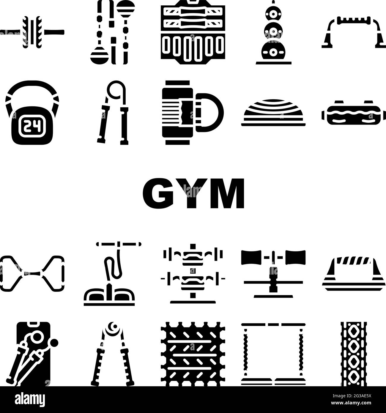 Home Gym Equipment Collection Icons Set Vector Stock Vector Image & Art ...
