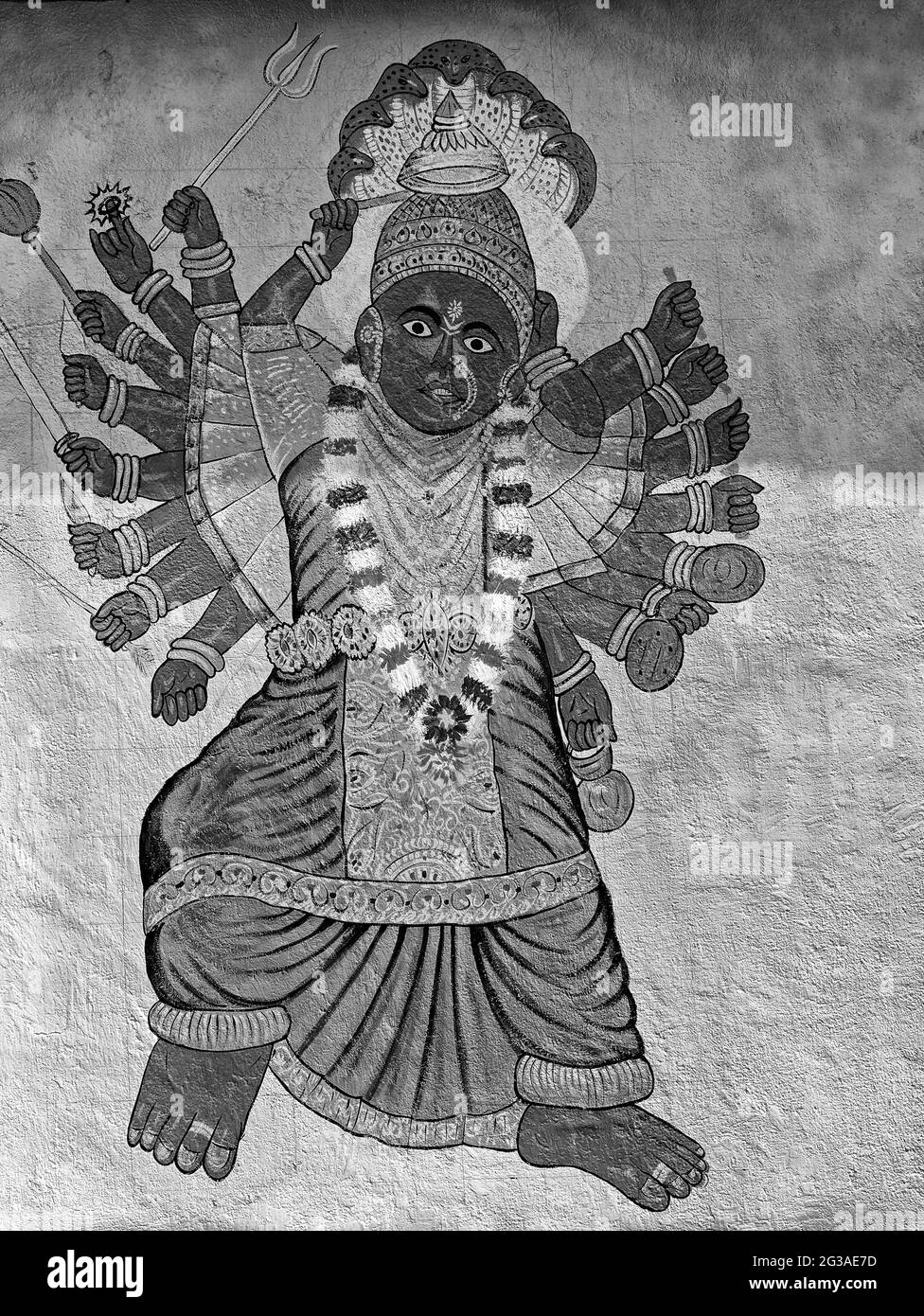 21 Jan 2020 wall painting of Devi on newly painted village shiva temple ...