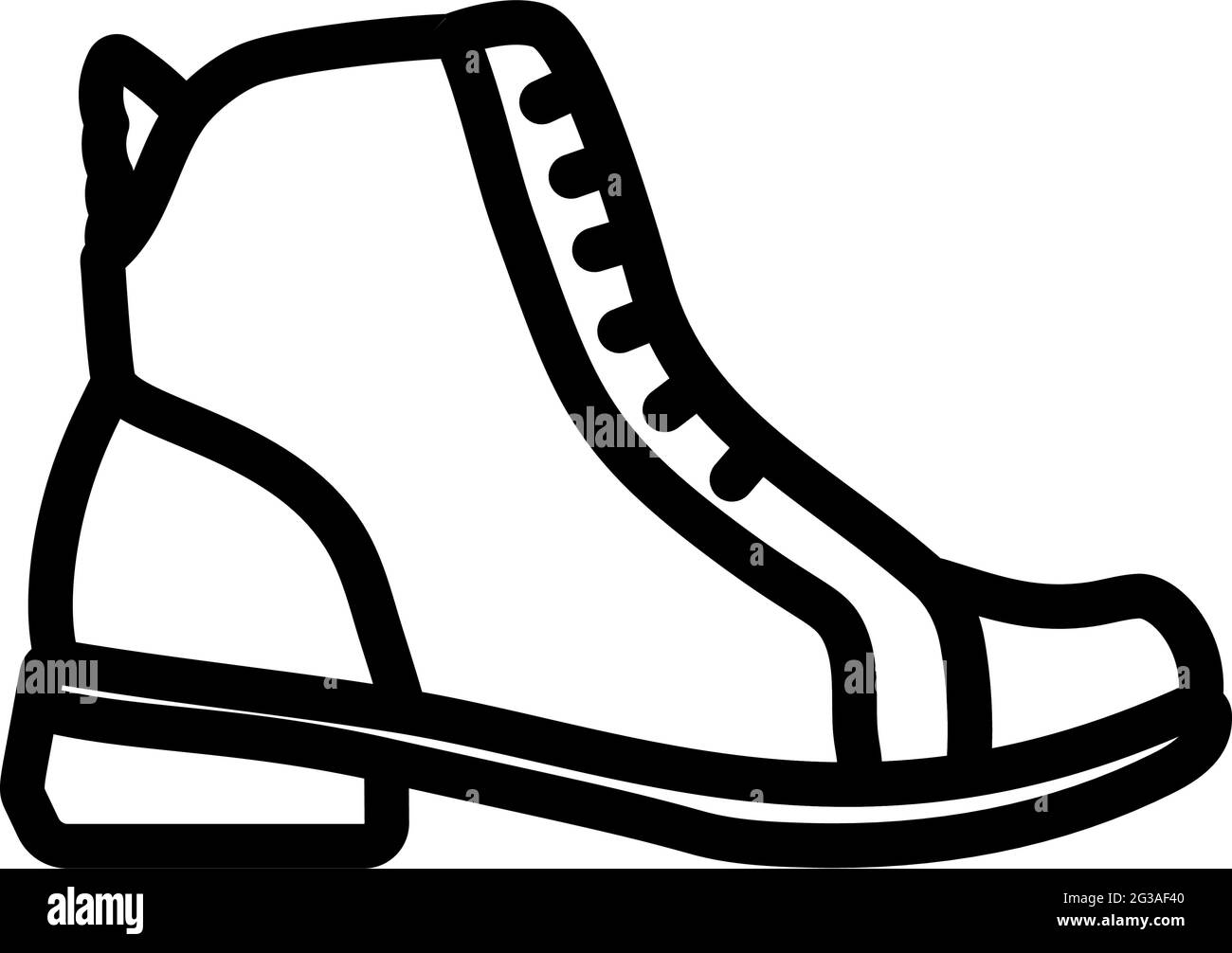 Woman Boot Icon. Bold outline design with editable stroke width. Vector ...