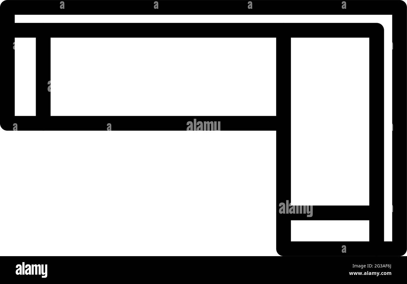 Corner Sofa Icon. Bold outline design with editable stroke width ...