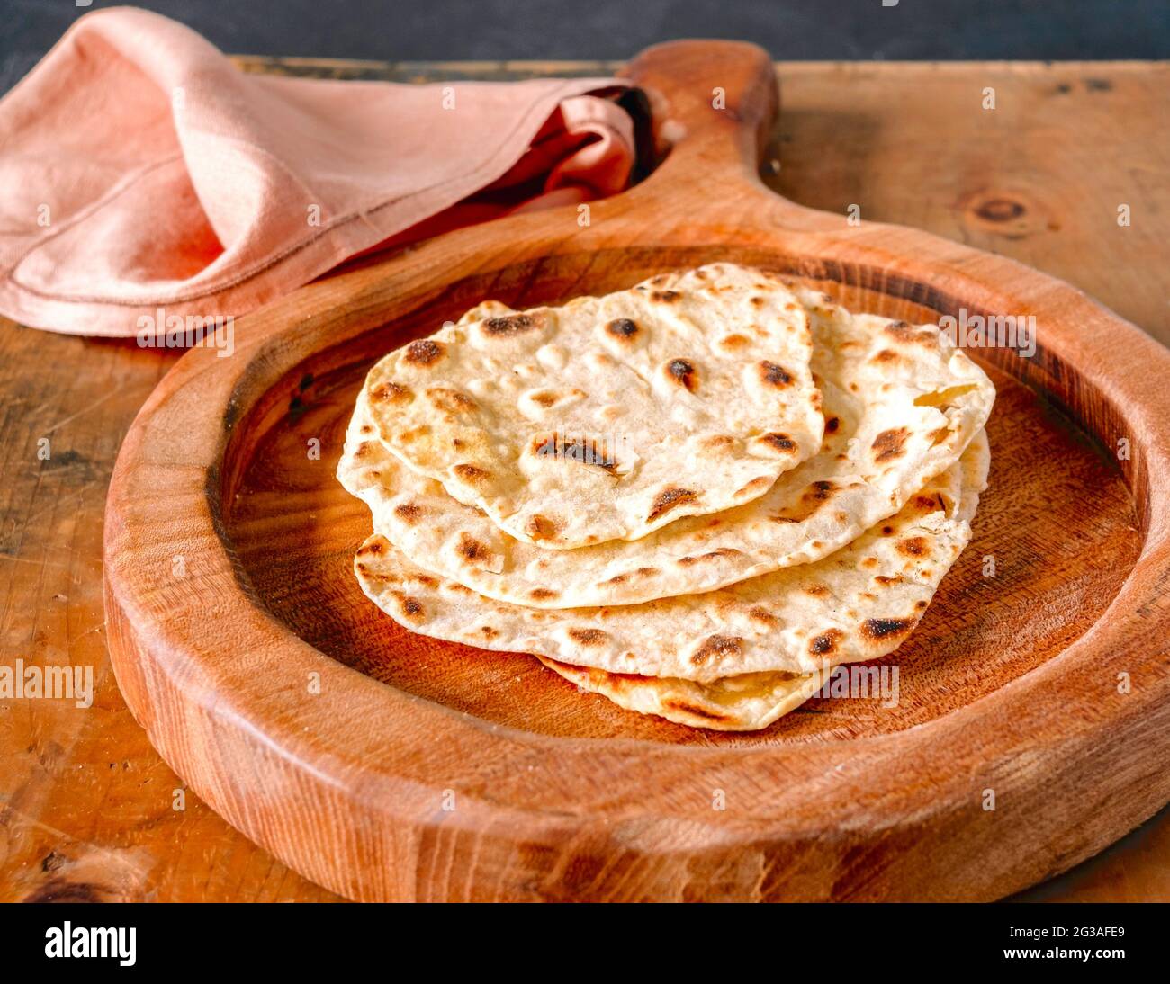 Homemade Roti Bread in a Dish, ready to be served Stock Photo - Alamy