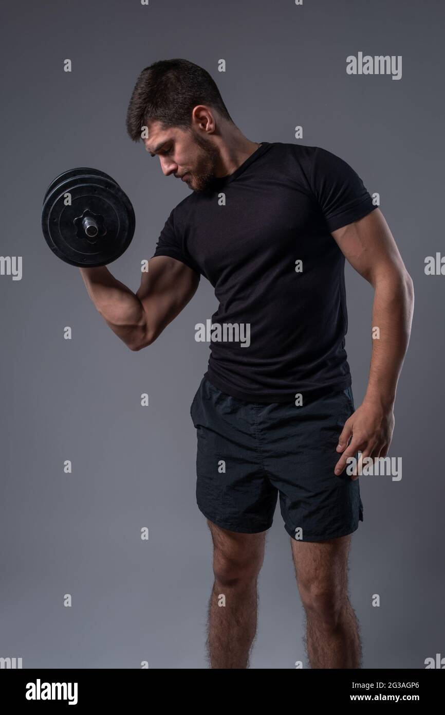 One Arm Dumbbell High Resolution Stock Photography and Images - Alamy