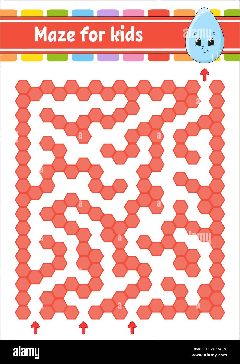 Rectangular color maze. Game for kids. Cute drop. Funny labyrinth ...