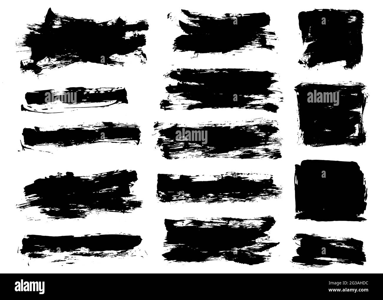 Brush stroke bundle. Textured vector paintbrush set Stock Vector Image ...