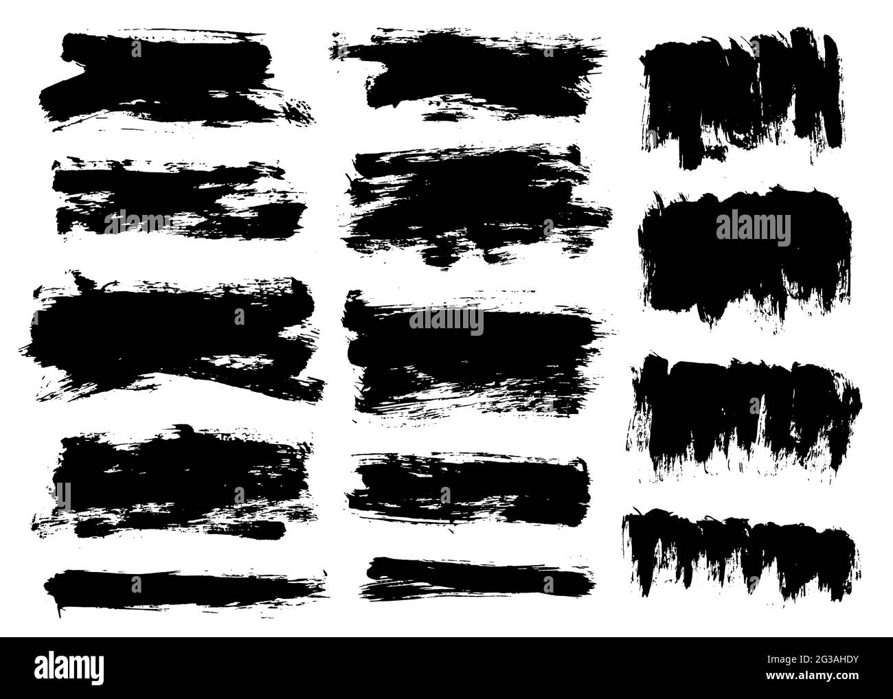 Brush stroke bundle. Textured vector paintbrush set Stock Vector Image ...
