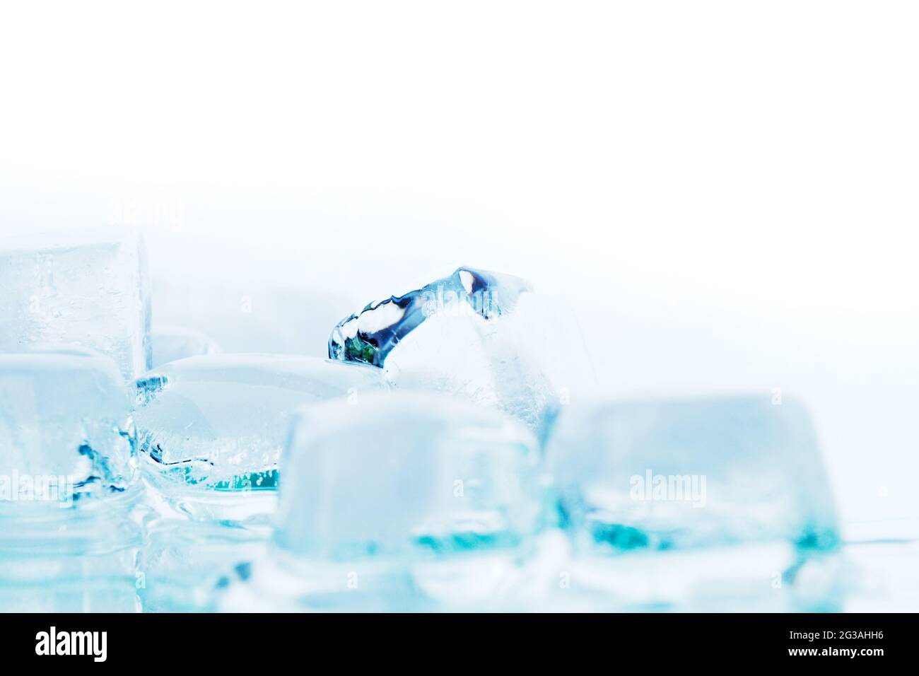 Fresh cool ice cubes macro close up isolated on white background Stock ...