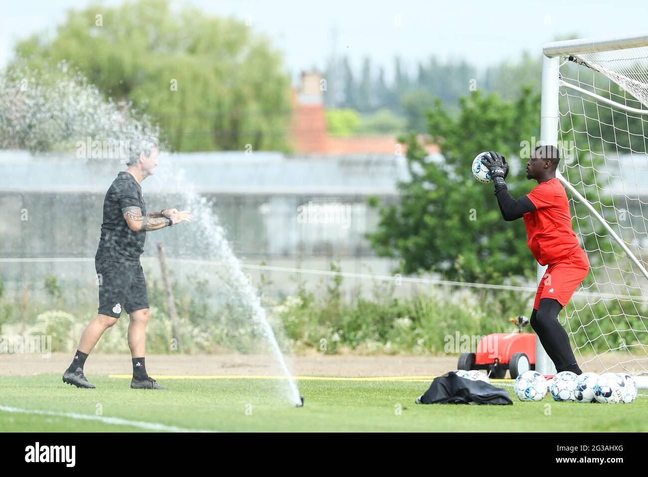 Union's goalkeeper Kerian Atheba pictured during the first training ...