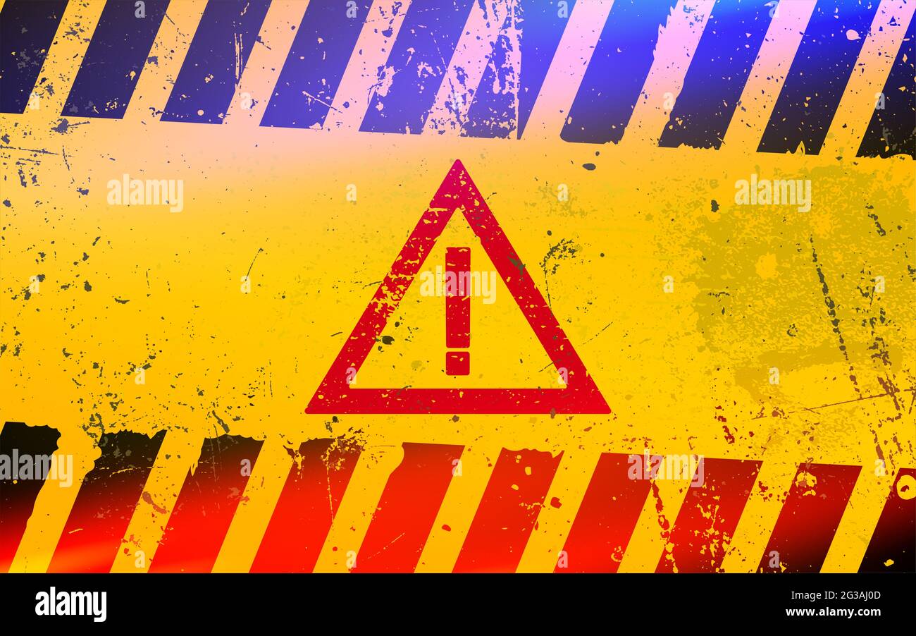 Hazard warning attention sign. Dangerous area and hazard Stock Photo ...
