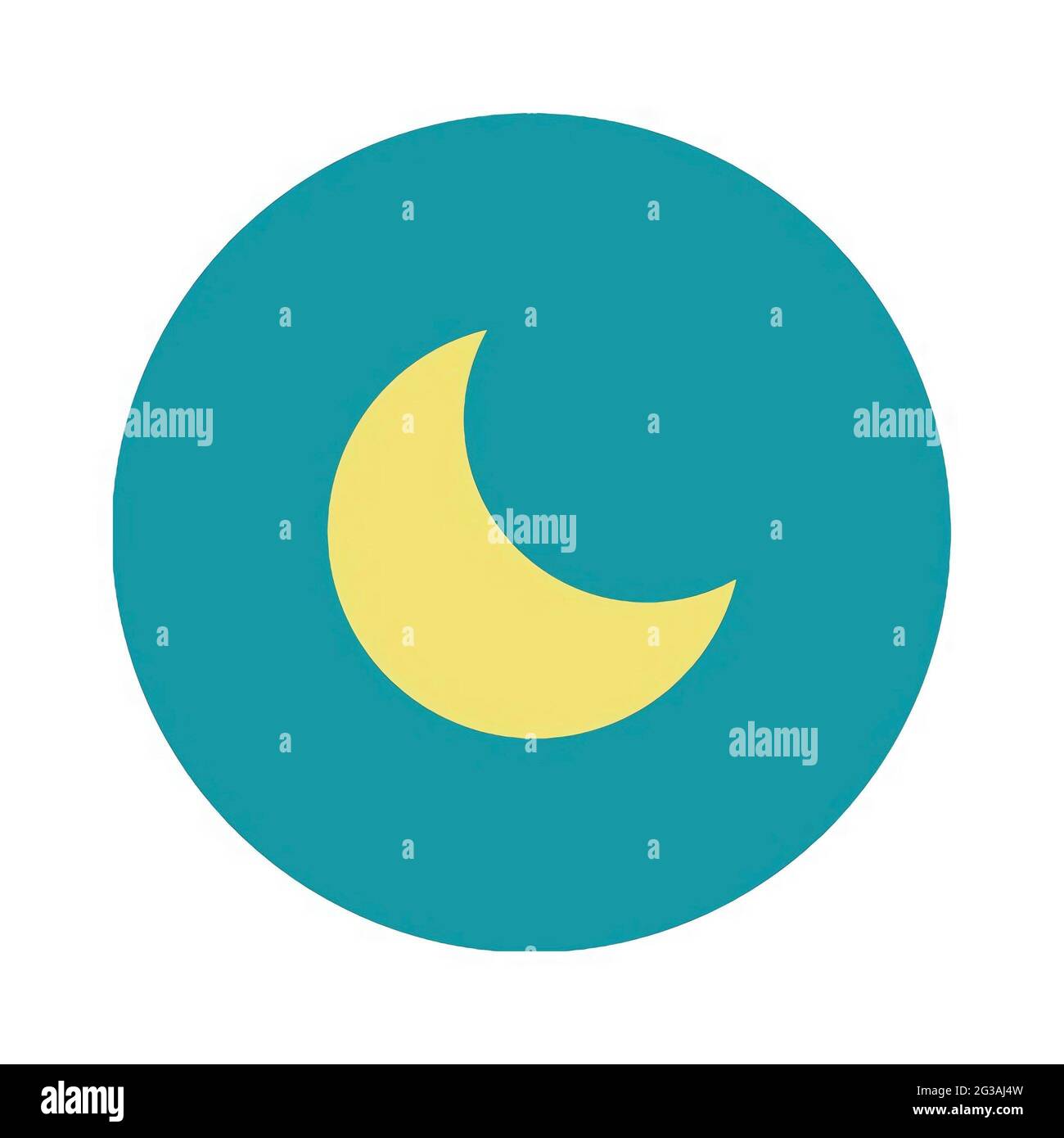 Blue icon of the moon isolated on a white background Stock Photo - Alamy