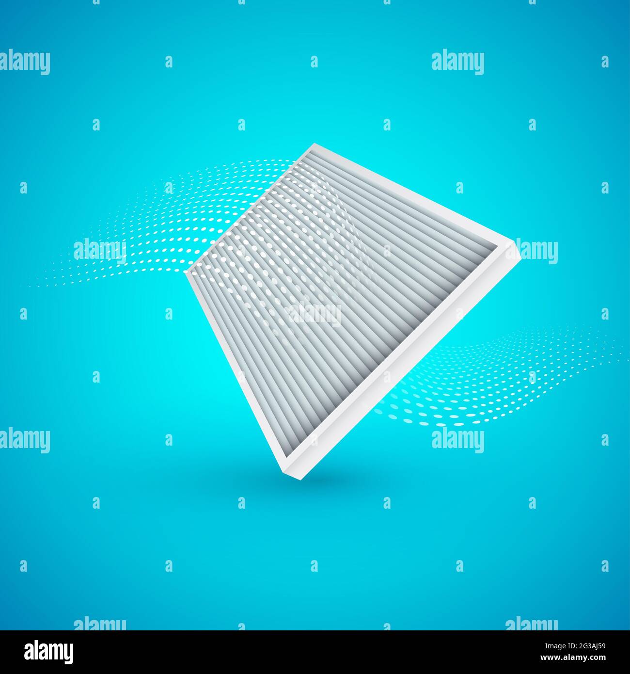 Air filter with air flow on blue background. Illustrtaion Stock Photo ...
