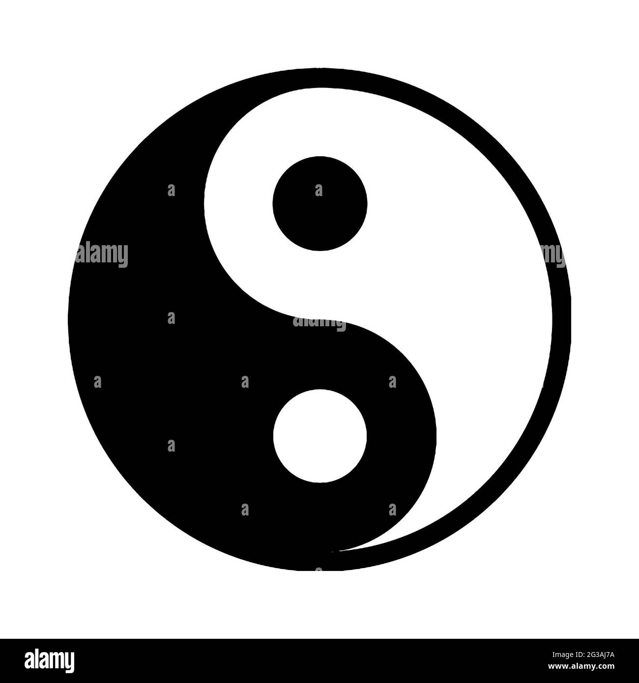 Taoism yin and yang icon isolated on a white background Stock Photo - Alamy