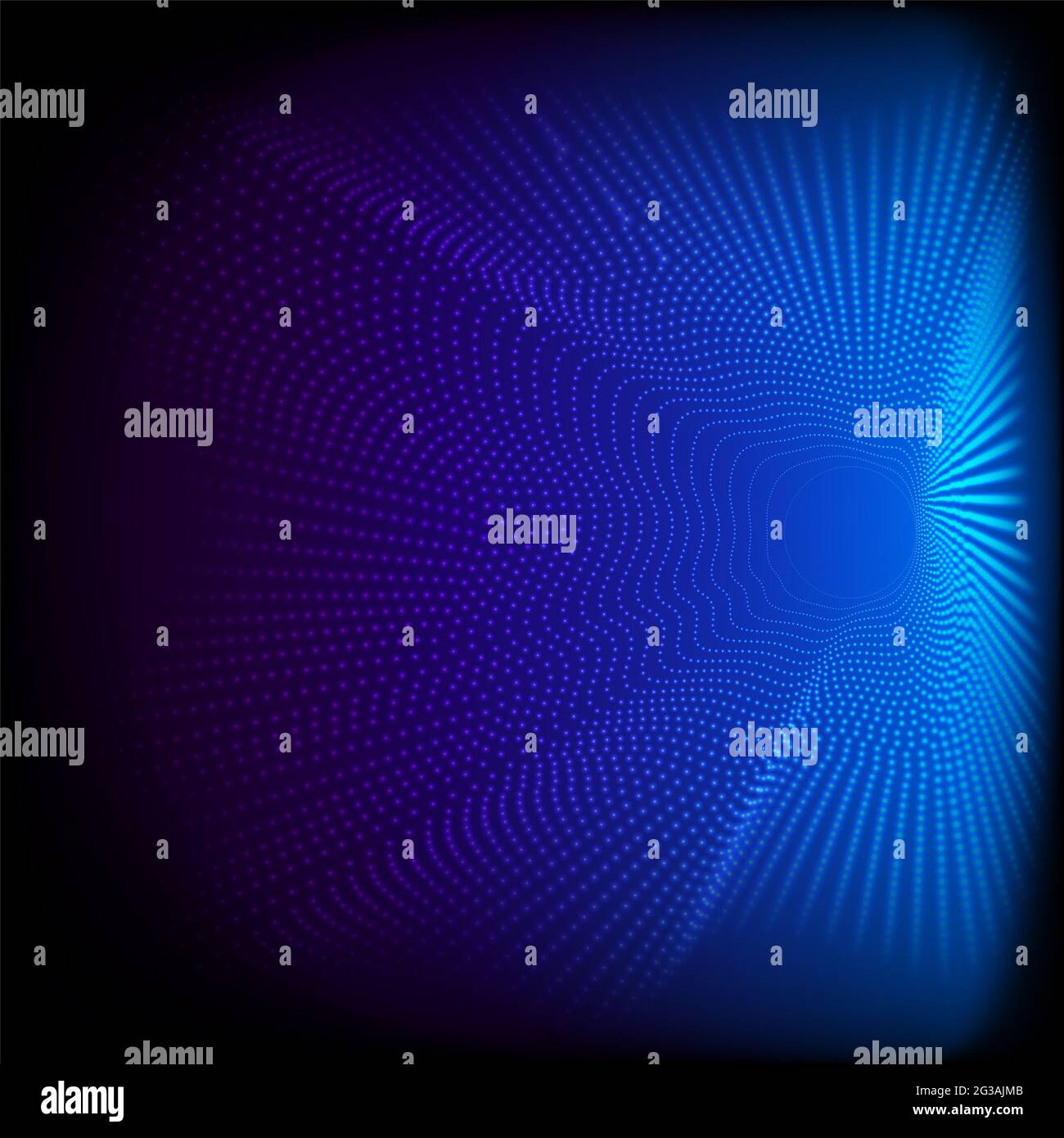 Abstract dynamic dots wave 3D pattern particles on blue background and ...