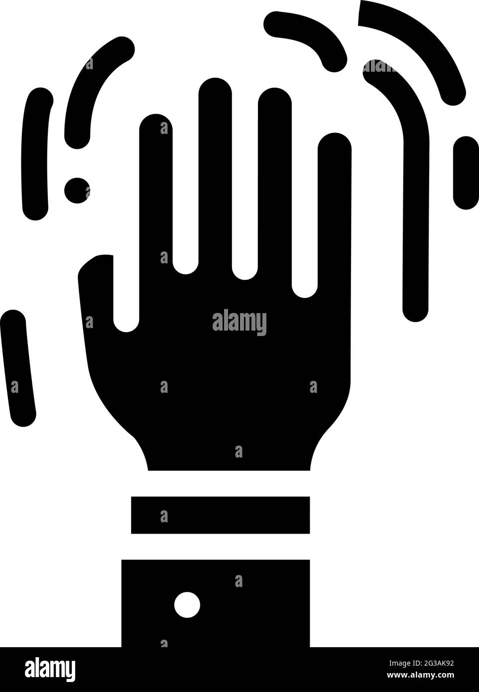 shaking hand fear glyph icon vector illustration Stock Vector Image ...