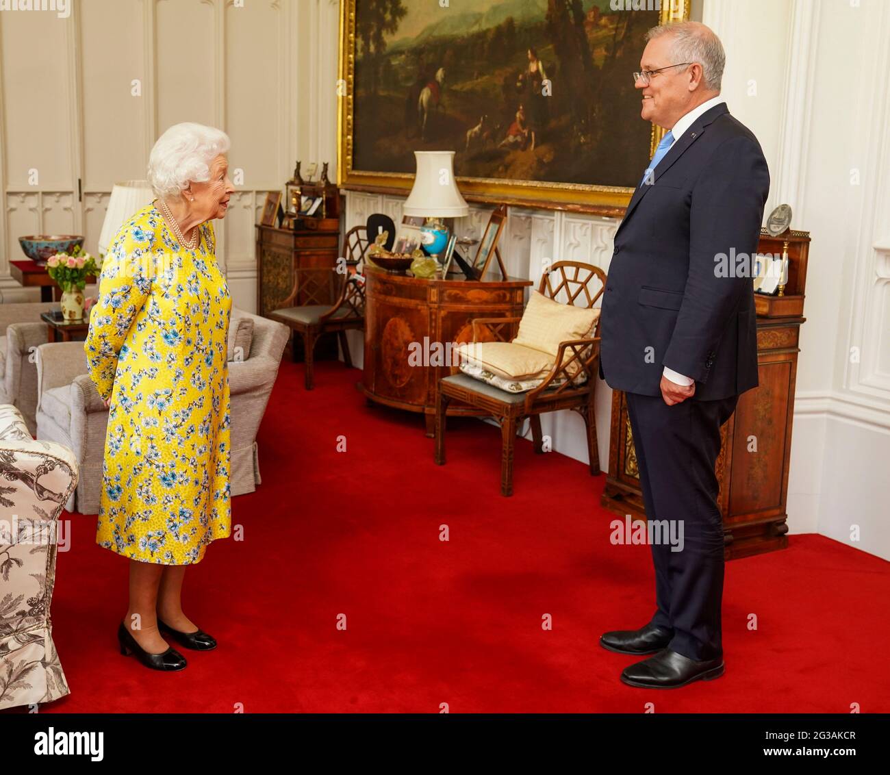 Queen Elizabeth II receives Australian Prime Minister Scott Morrison ...