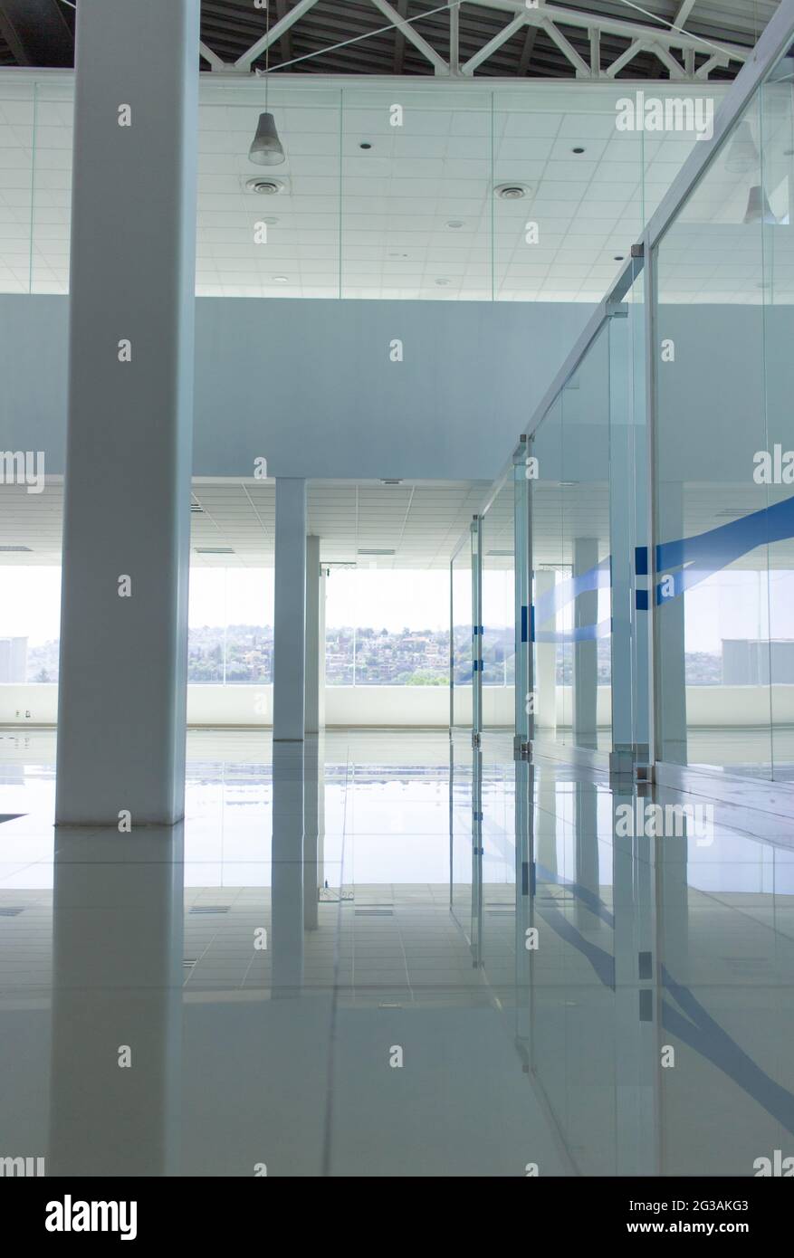 Interior of a beautiful and modern empty office building Stock Photo ...