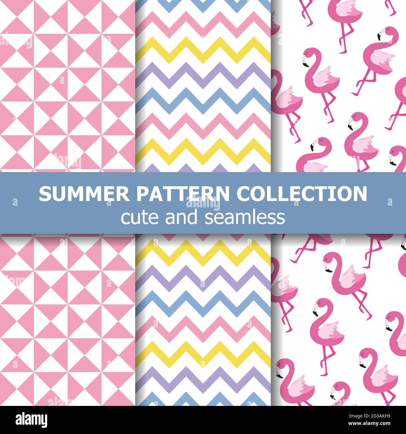 Tropical summer pattern collection. Flamingo theme, Summer banner ...