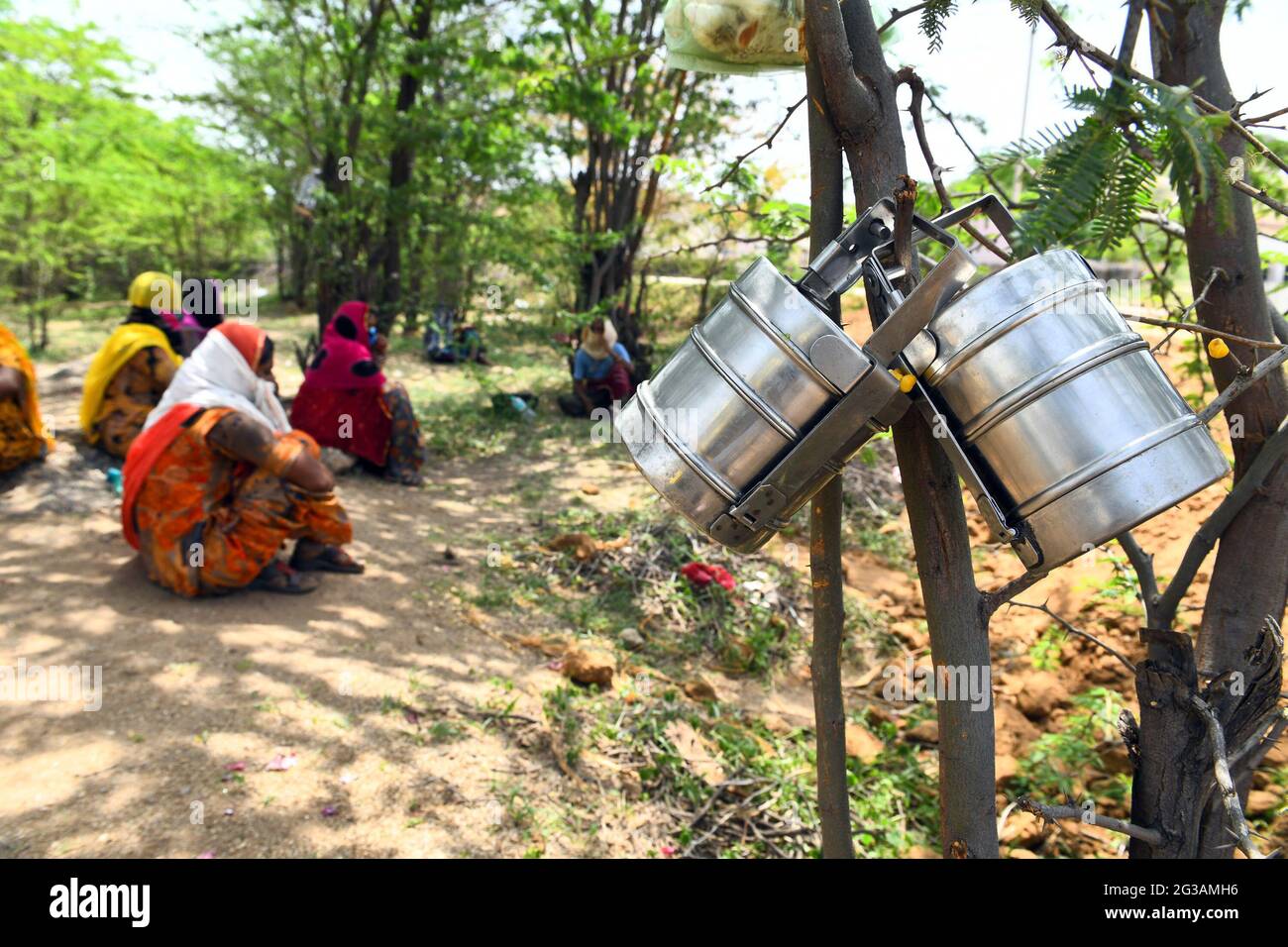 Indian lunch boxes hi-res stock photography and images - Alamy