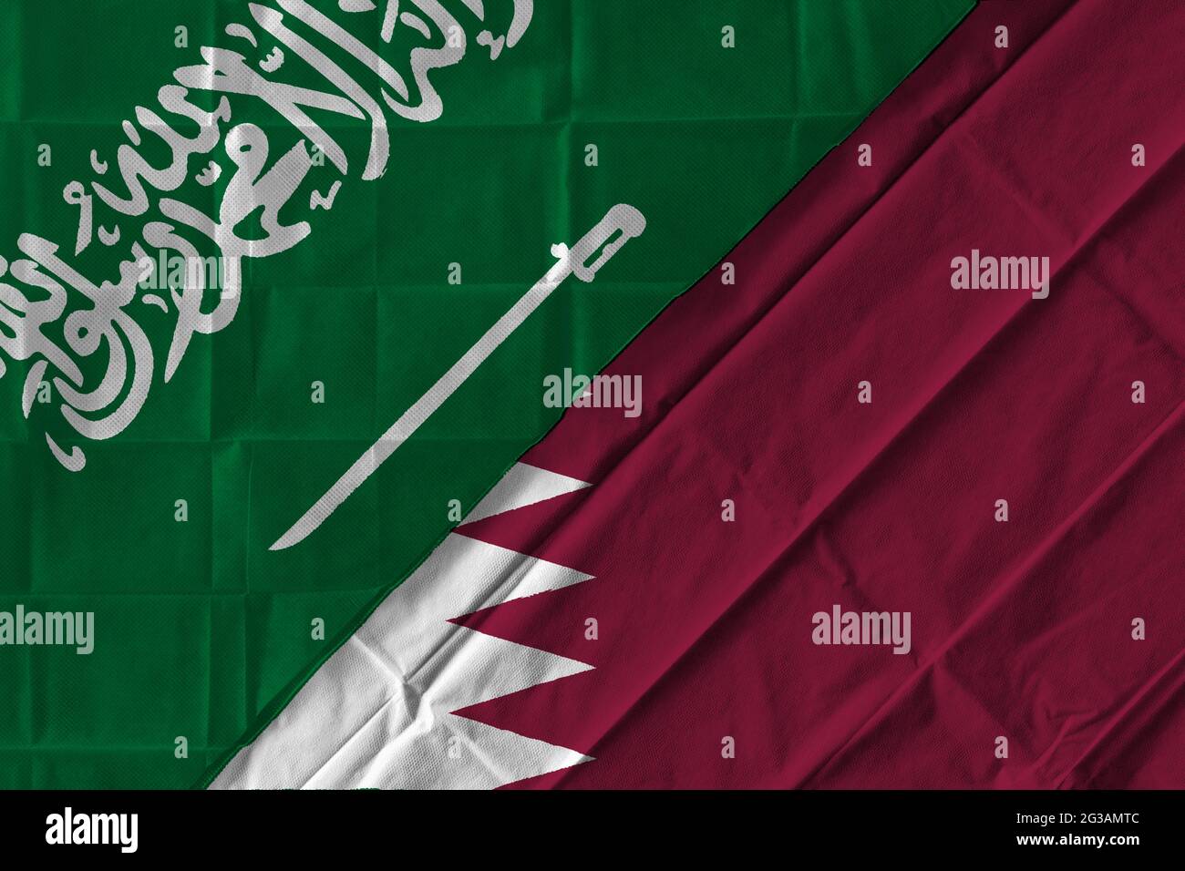 Concept of the relationship between Saudia Arabia and Qatar with two ...