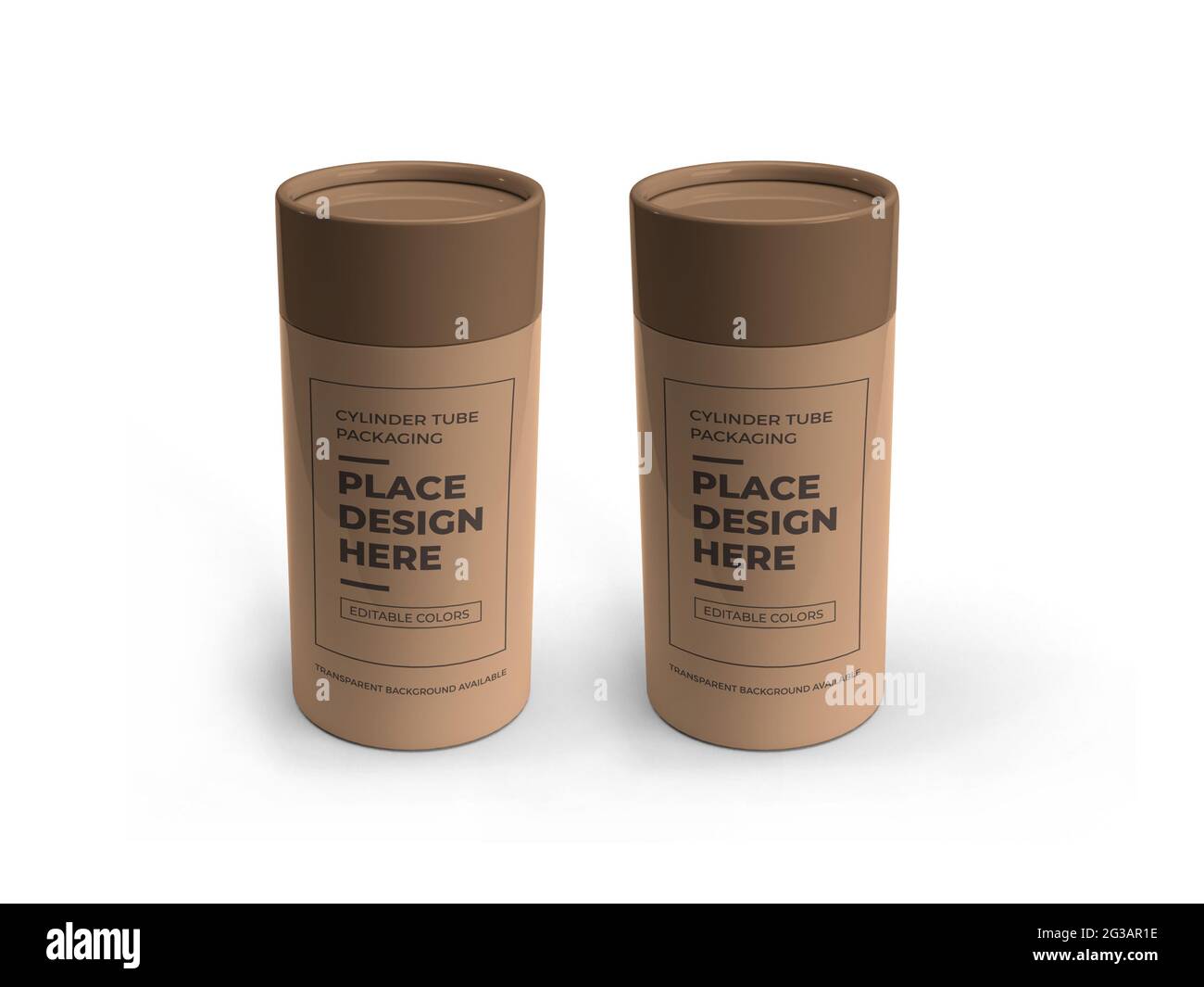 Cylinder Tube Packaging 3D Illustration Mockup Scene on Isolated ...